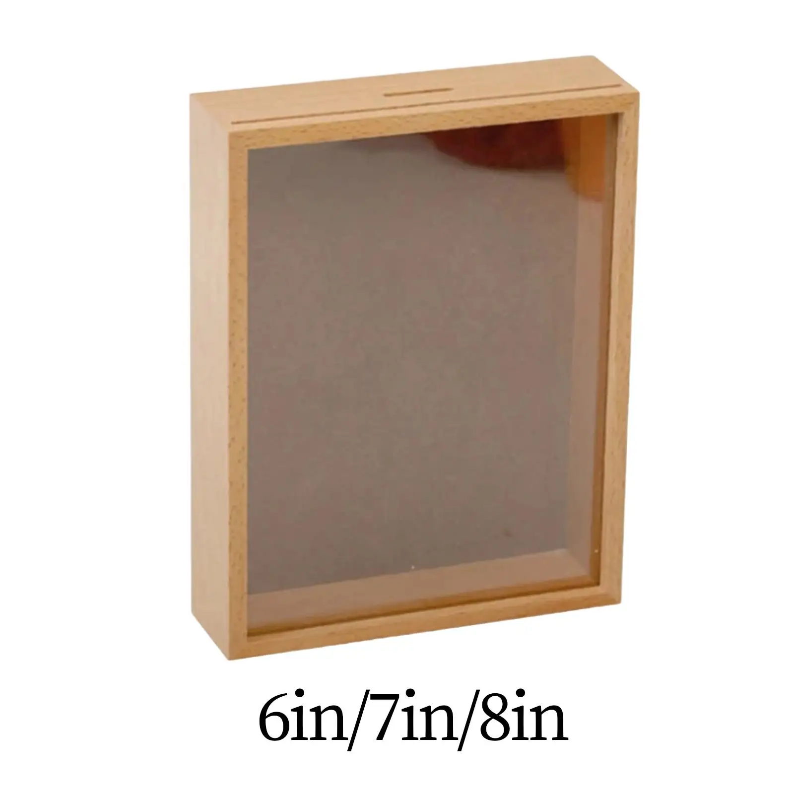 Wooden-Photo-Frame-Creative-Wood-Decor-Decor-Money-Box-Saving-Jar-for ...