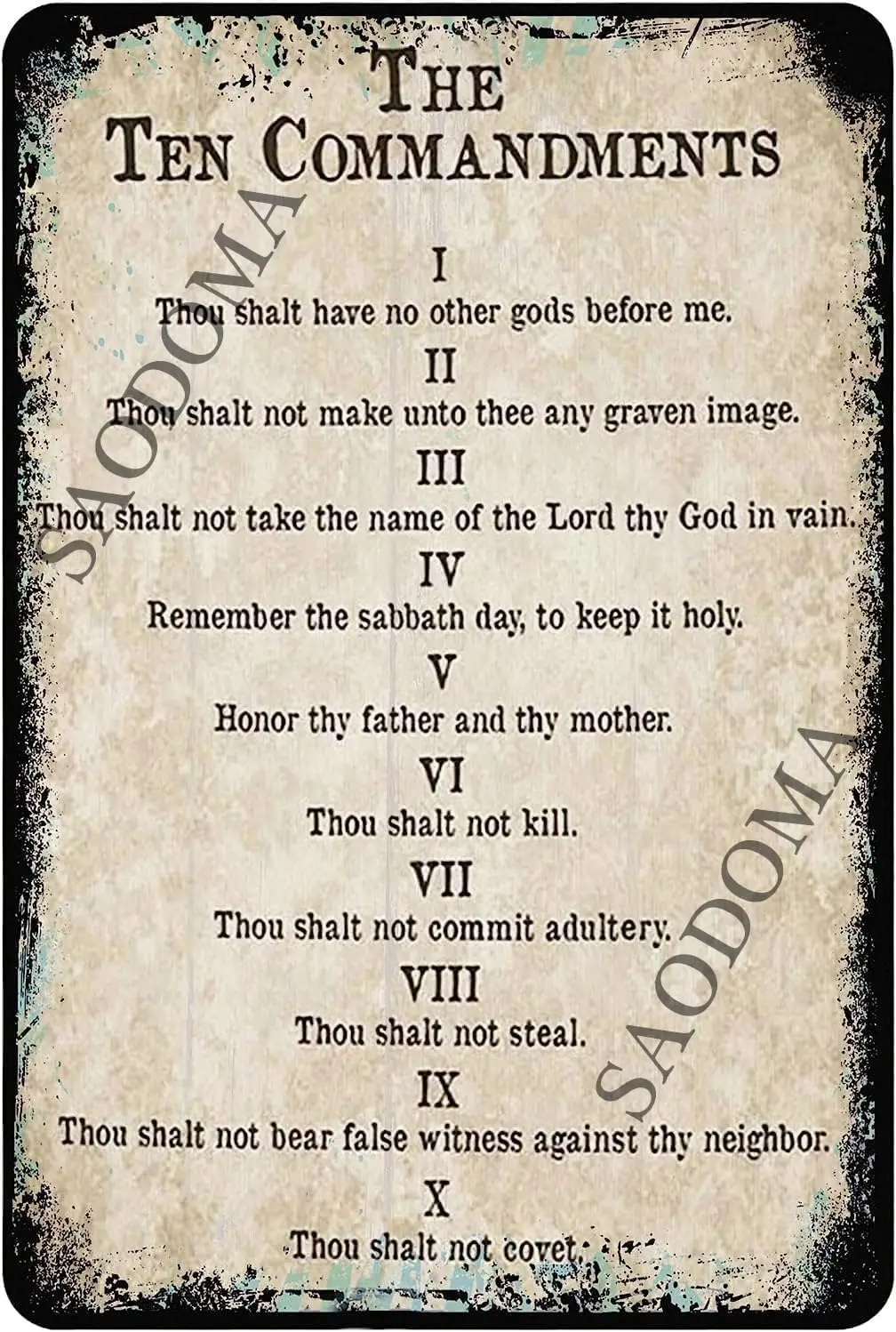 Vintage-Ten-Commandments-Wall-Decor-Antique-Bible-Verse-Christian-Sign ...