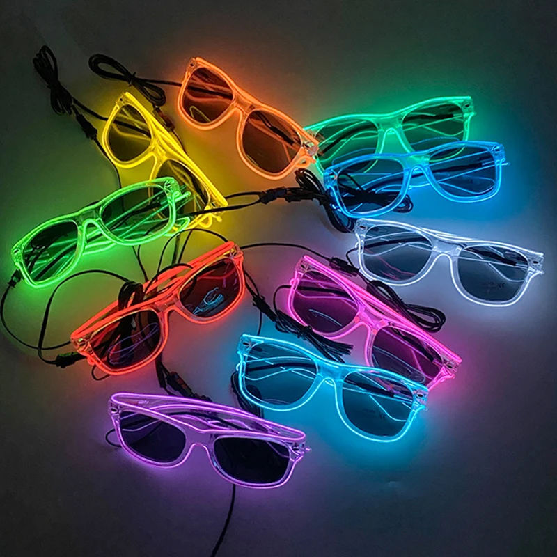 New-Arrival-Fluorescent-LED-Glasses-With-Light-Luminous-Sunglasses-Bar ...