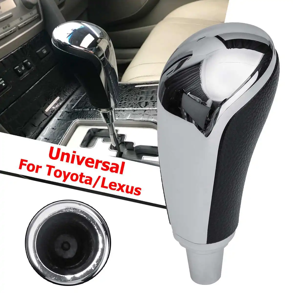 Automatic-Chrome-Car-Gear-Shift-Knob-Lever-Shifter-Handle-Stick-For ...