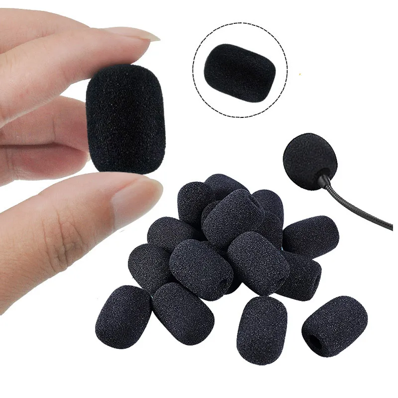 10-500PCS-Microphone-Windscreen-Sponge-Cover-Headset-Mic-Foam-Cover ...