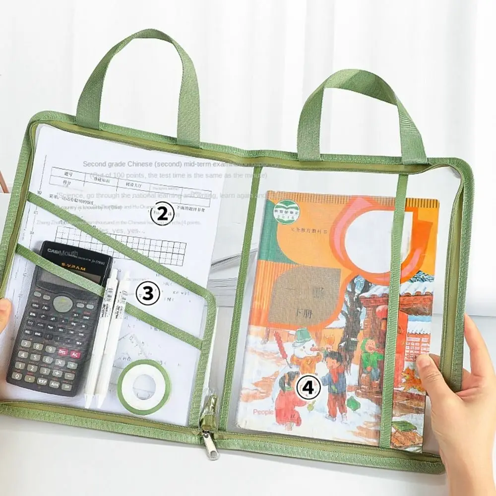 Transparent-Document-Bag-Stationery-Storage-Folder-File-Mesh-Zipper ...