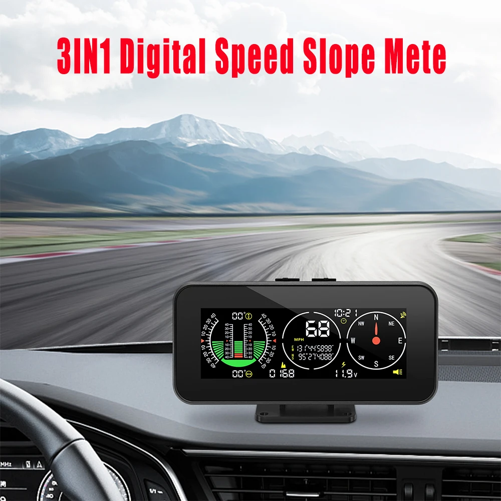 4x4 GPS Speedometer Head Up Display 3 In 1 Digital Speed Slope Mete ...
