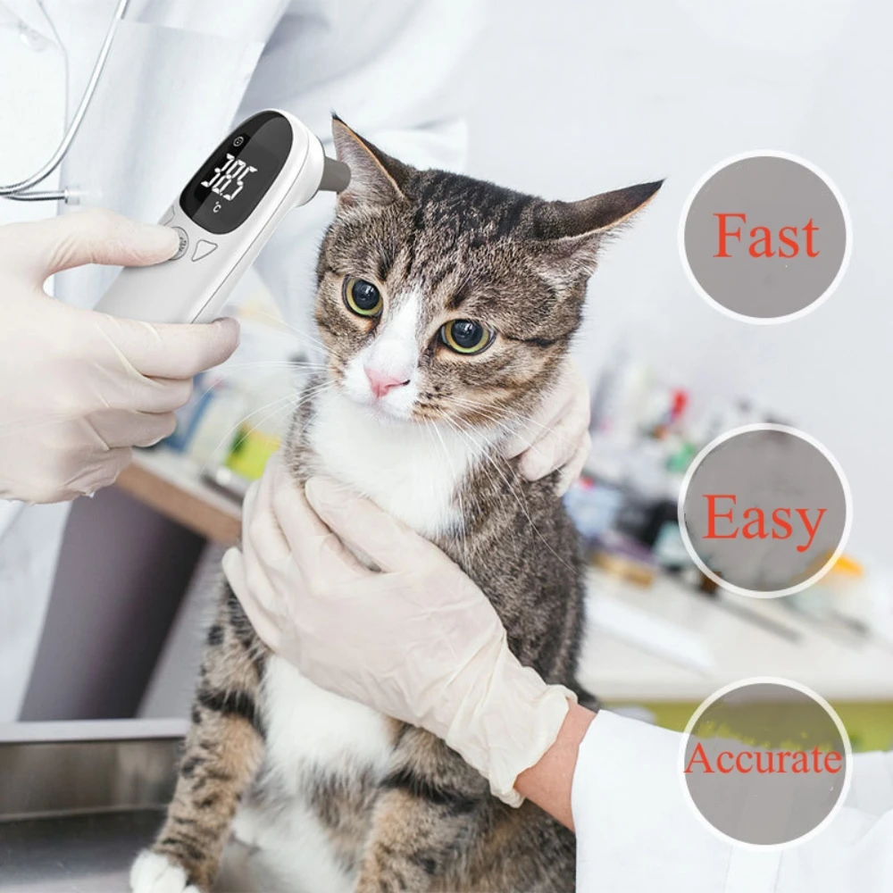 Infrared-Pet-Dog-Cat-Ear-Thermometrer-Medical-Animal-Measuring-Electronic-Thermometer-Non ...