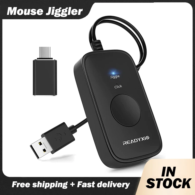 2 in 1 USB Mouse Jiggler Undetectable Mouse Mover Automatic Computer ...