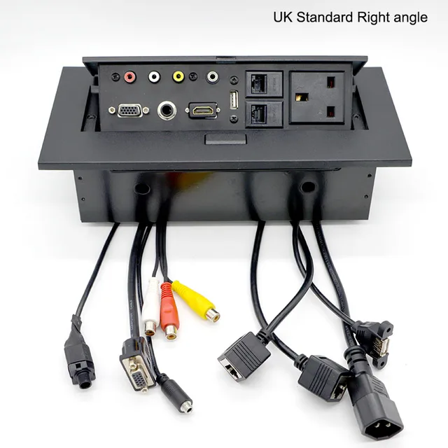 New K518 Multimedia Desktop Power Supply Socket With AV VGA 3.5 Audio ...