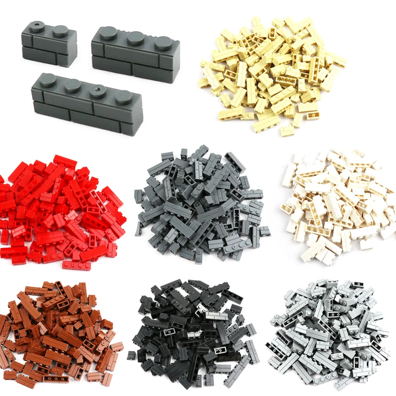 100pcs-MOC-Bricks-1x2-1x3-1x4-Wall-Cube-Houses-Building-Blocks-City ...