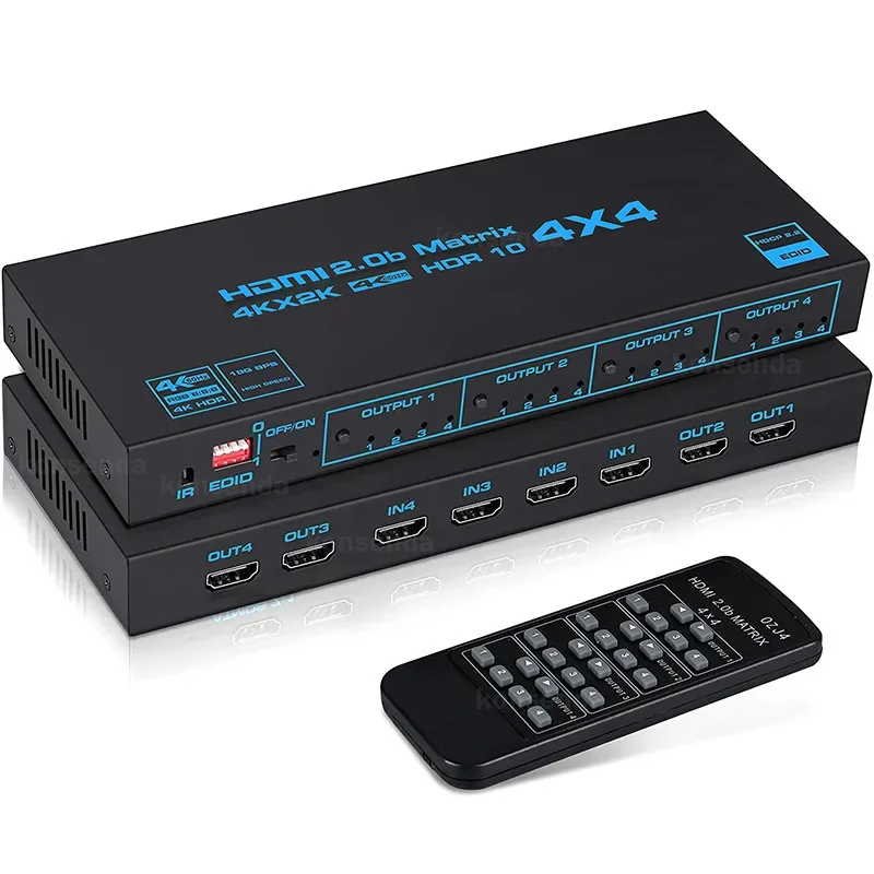 4x4-HDMI-Matrix-Switch-4-In-4-Out-4K-60Hz-Matrix-HDMI-Switcher-Splitter ...
