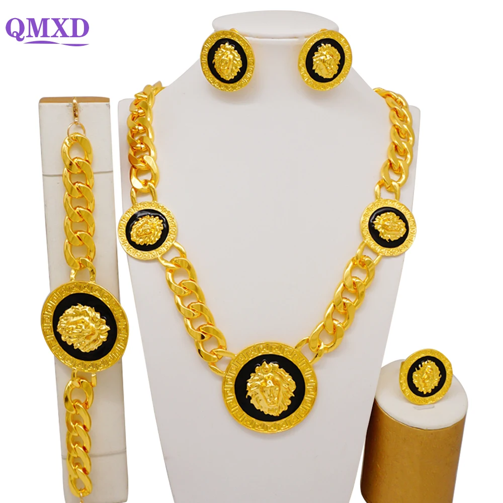 Dubai-African-Gold-Color-Jewelry-Set-For-Women-Wedding-Bridal-Long ...