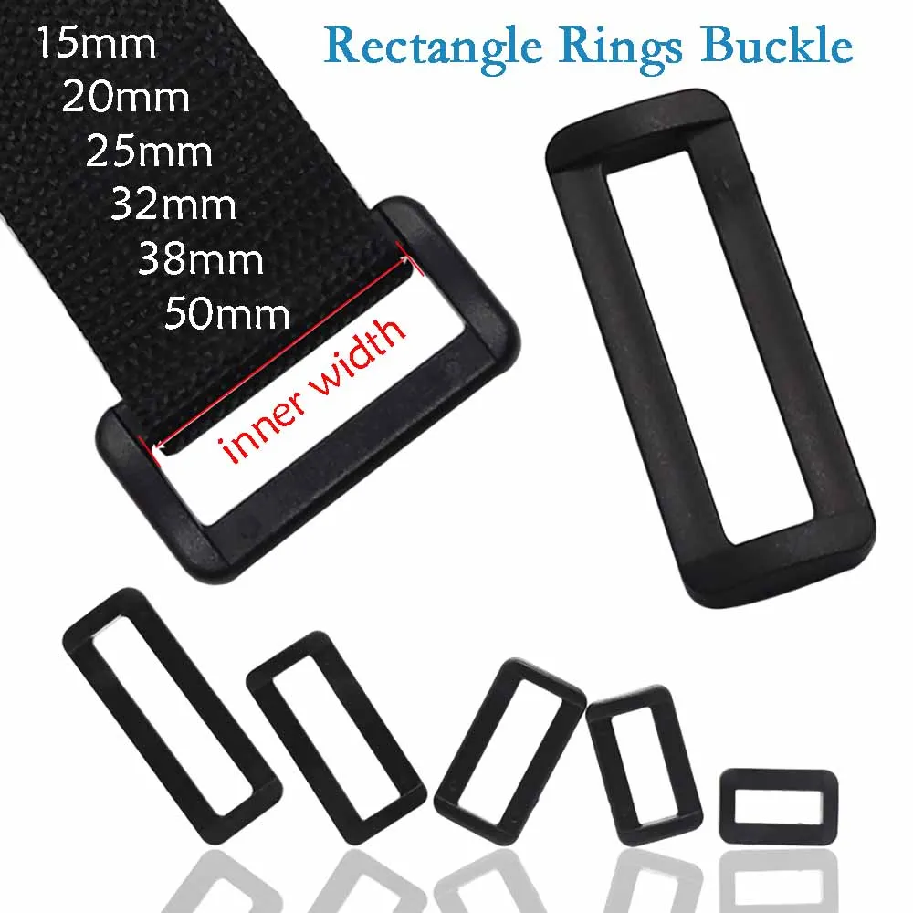 1-100Pcs Plastic Rectangle Rings Adjustable Buckles For Loops Looploc ...