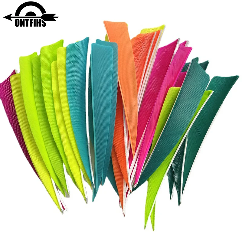 Turkey Feather Archery Finger Tab PATIKIL Shield Cut Vanes, 10 Pack 4 ...