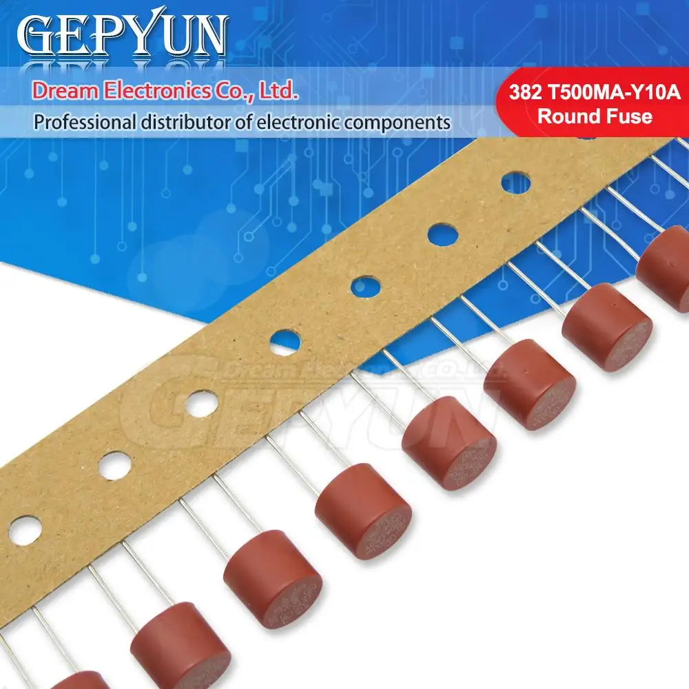 10pcs 382 Round Fuse Slow Blow 250V T500mA T1A 2A 2.5A T3.15A 4A 5A 6 ...
