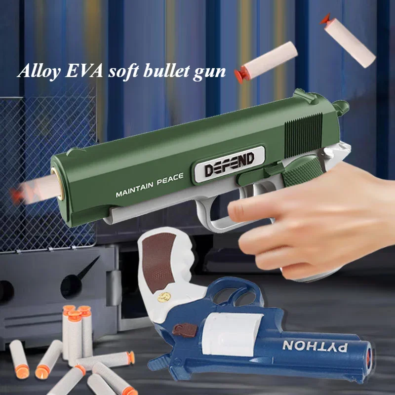 Boys-Alloy-Soft-EVA-Foam-Bullet-Gun-Toy-1911-Revolver-Desert-Eagle-Fake ...