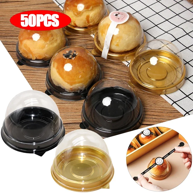 50pcs Round Plastic Egg-Yolk Puff Blister Box Container Baking Box ...
