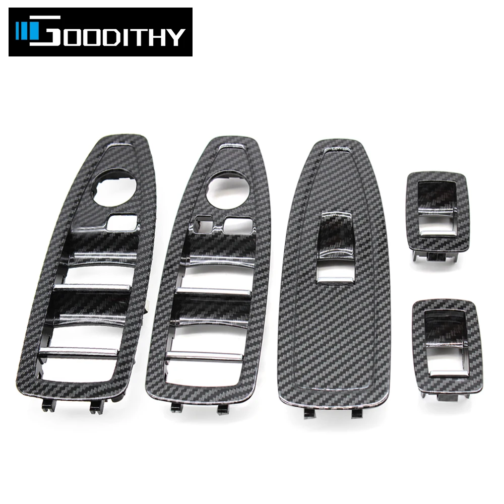 Carbon-Fiber-Car-Interior-Door-Window-Lift-Switch-Panel-Trim-Cover-For ...
