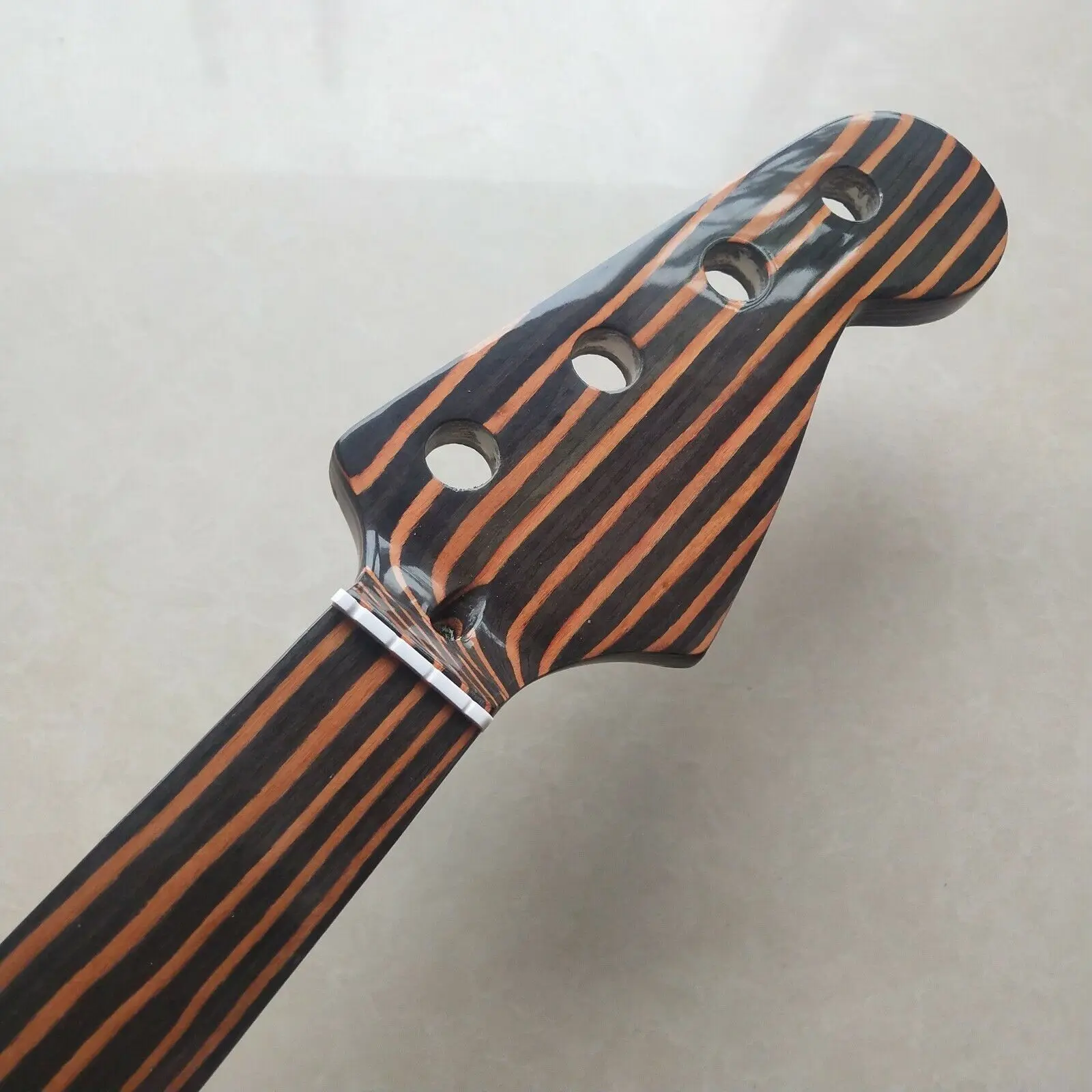 Fretless Zebra wood 4 String Bass Guitar Neck 20 fret 34 inch Fretboard ...