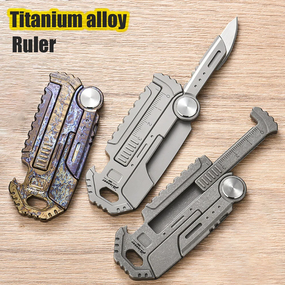 Multifunctional-Ruler-TC4-Titanium-Alloy-Key-Chain-Folding-Knife ...