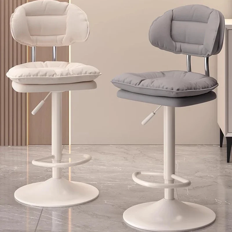 Cream Style Reception Bar Chairs Nordic Office Modern Swivel Bar Chairs ...