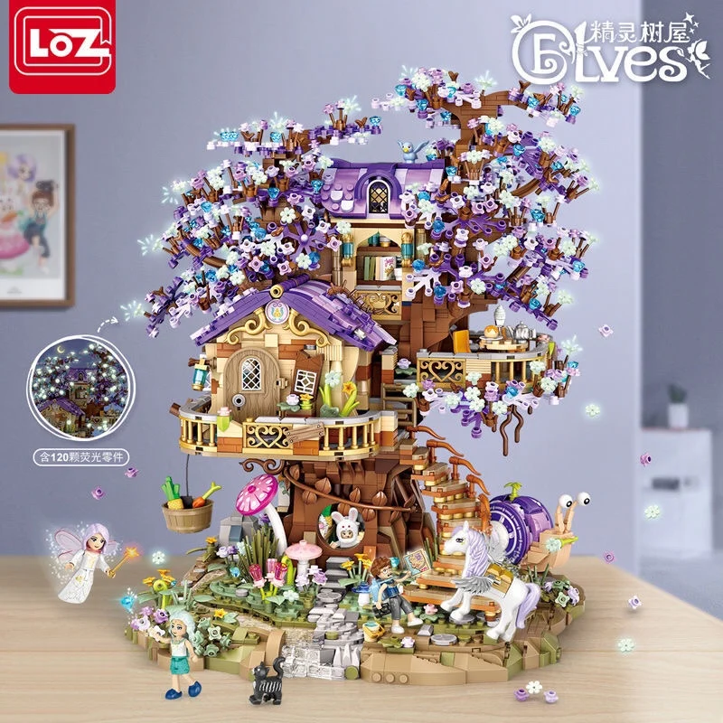 3991pcs Loz Mini Elf Tree House | Elf Tree House Building Block | City ...