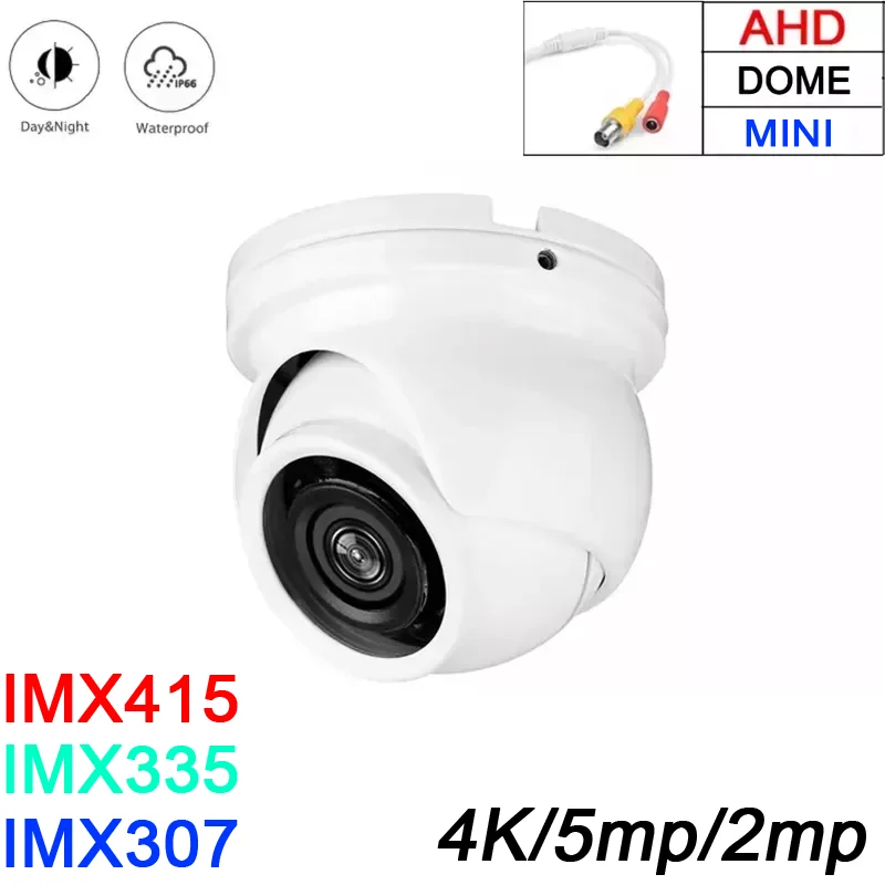 AHD 보안 CCTV 카메라, 흰색 금속 적외선 야외 IP66, 반구 돔, 가방, 8mp, 4K, IMX415, 5MP ...
