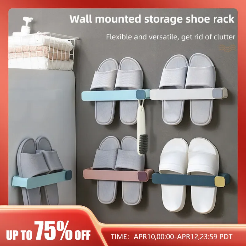 Bathroom-Slipper-Shelf-No-Punching-Wall-Mounted-One-Piece-Shoe-Rack ...