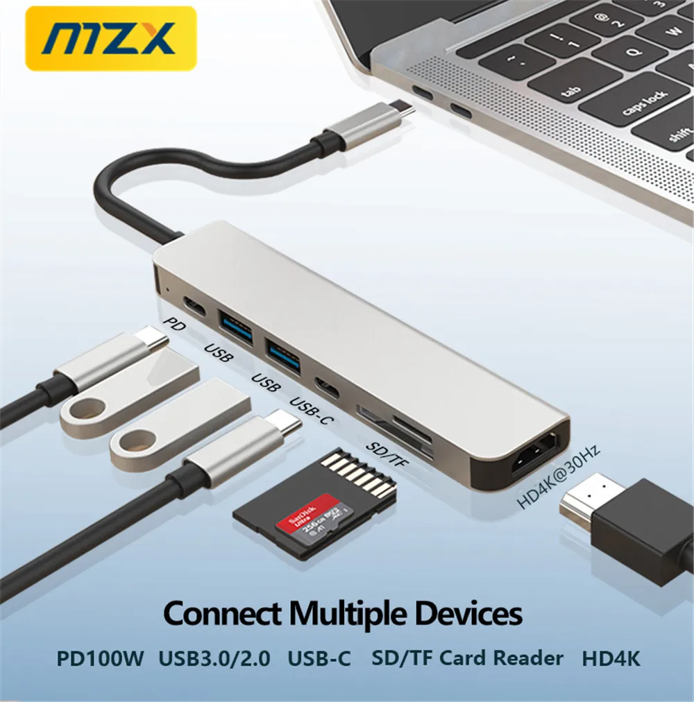 MZX-USB-Hub-Concentrator-Docking-Station-Compat-vel-com-HDMI-Adaptador ...