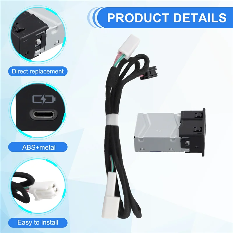 Car Charger Socket Dual USB PD Type C Charging Outlet Fuse Box Power ...