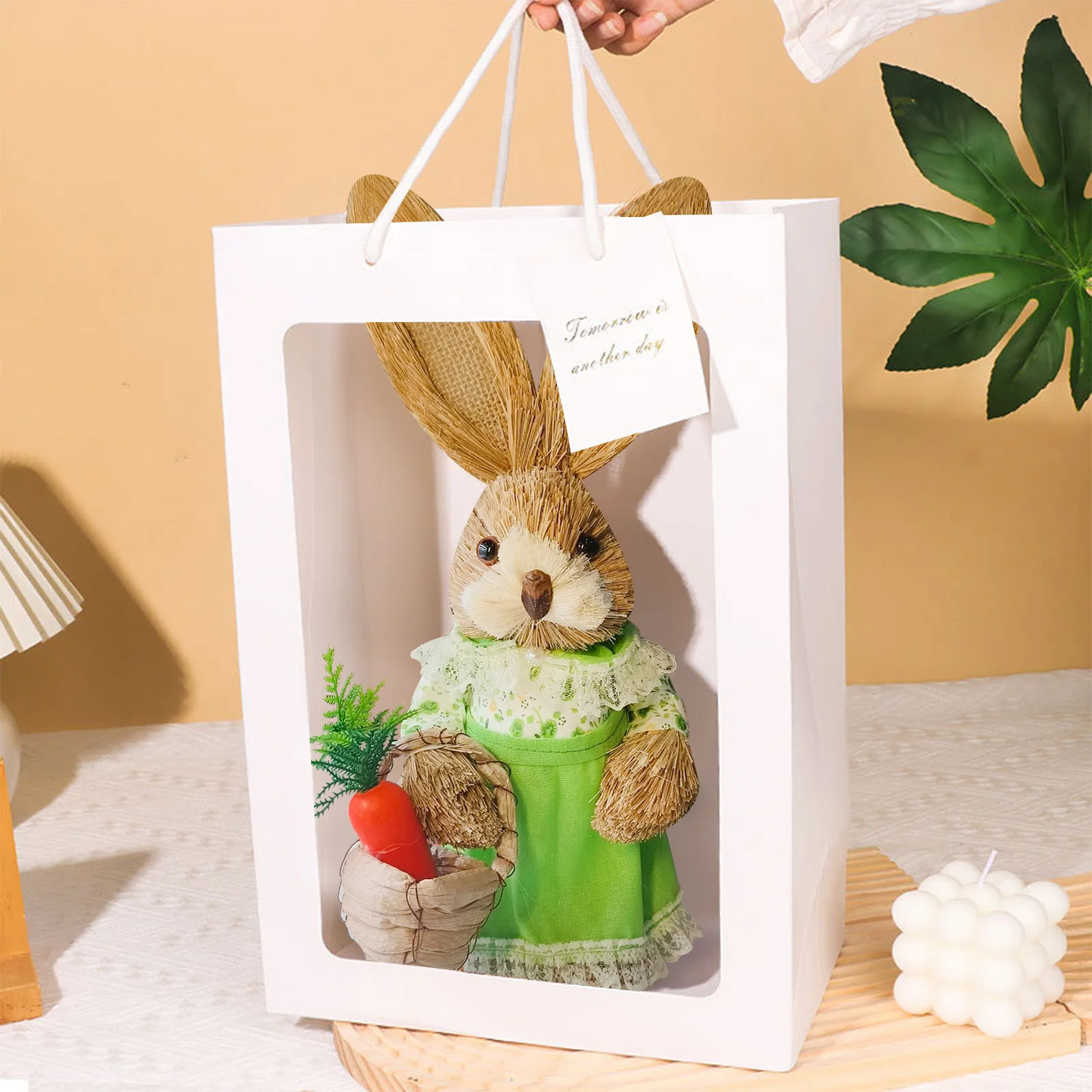 Straw-Rabbit-2024-Easter-Simulation-Bunny-Home-Garden-Bunny-Decoration ...