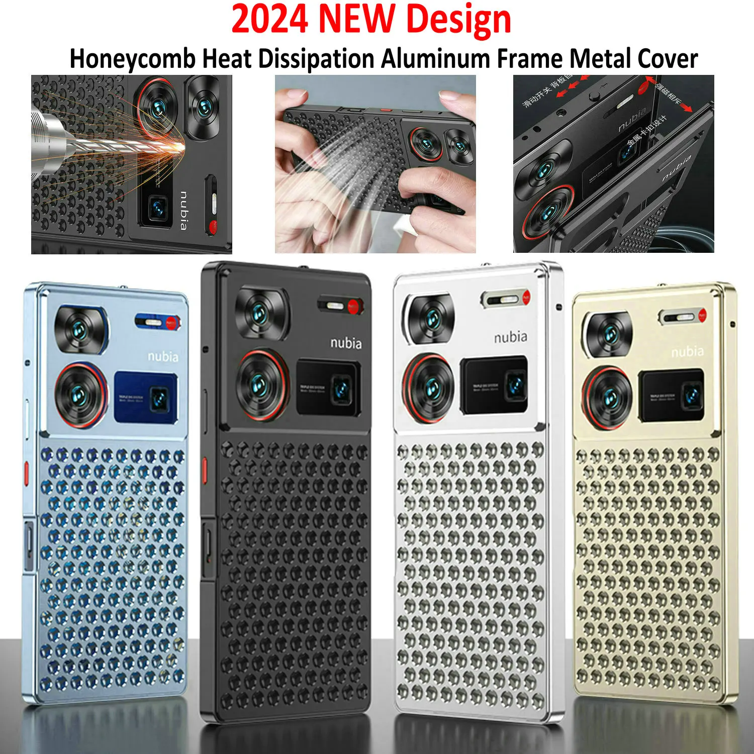 For-ZTE-Nubia-Z60-Ultra-Case-Luxury-Honeycomb-Heat-Dissipation-Aluminum ...