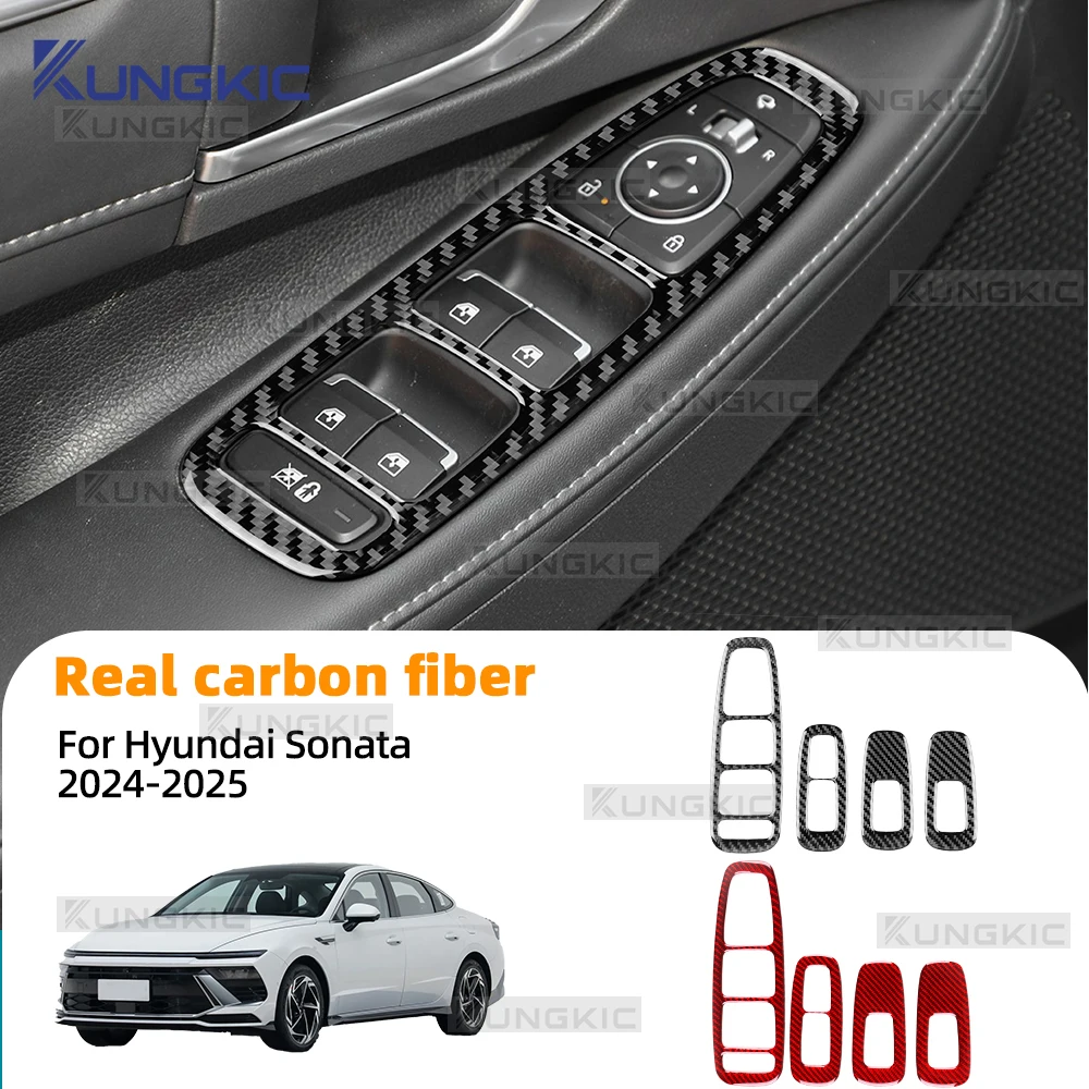 Real Soft Carbon Fiber Sticker For Hyundai Sonata GN7 2024-2025 LHD RHD ...