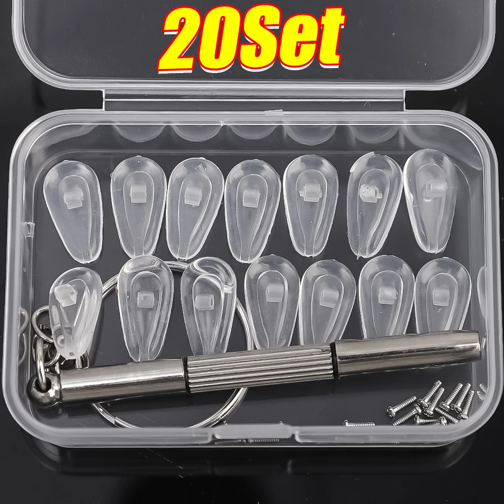 50set-Eyeglasses-Nose-Pads-with-Screwdriver-Soft-Silicone-Air-Chamber ...