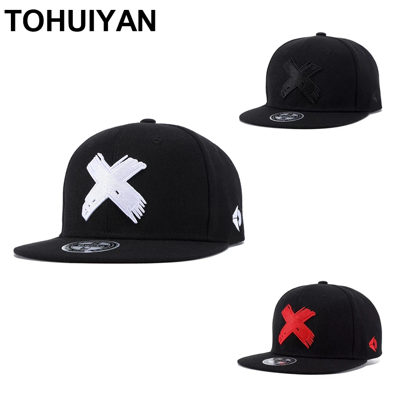 TOHUIYAN embroidery baseball caps hats hip hop snapbacks flat visor ...