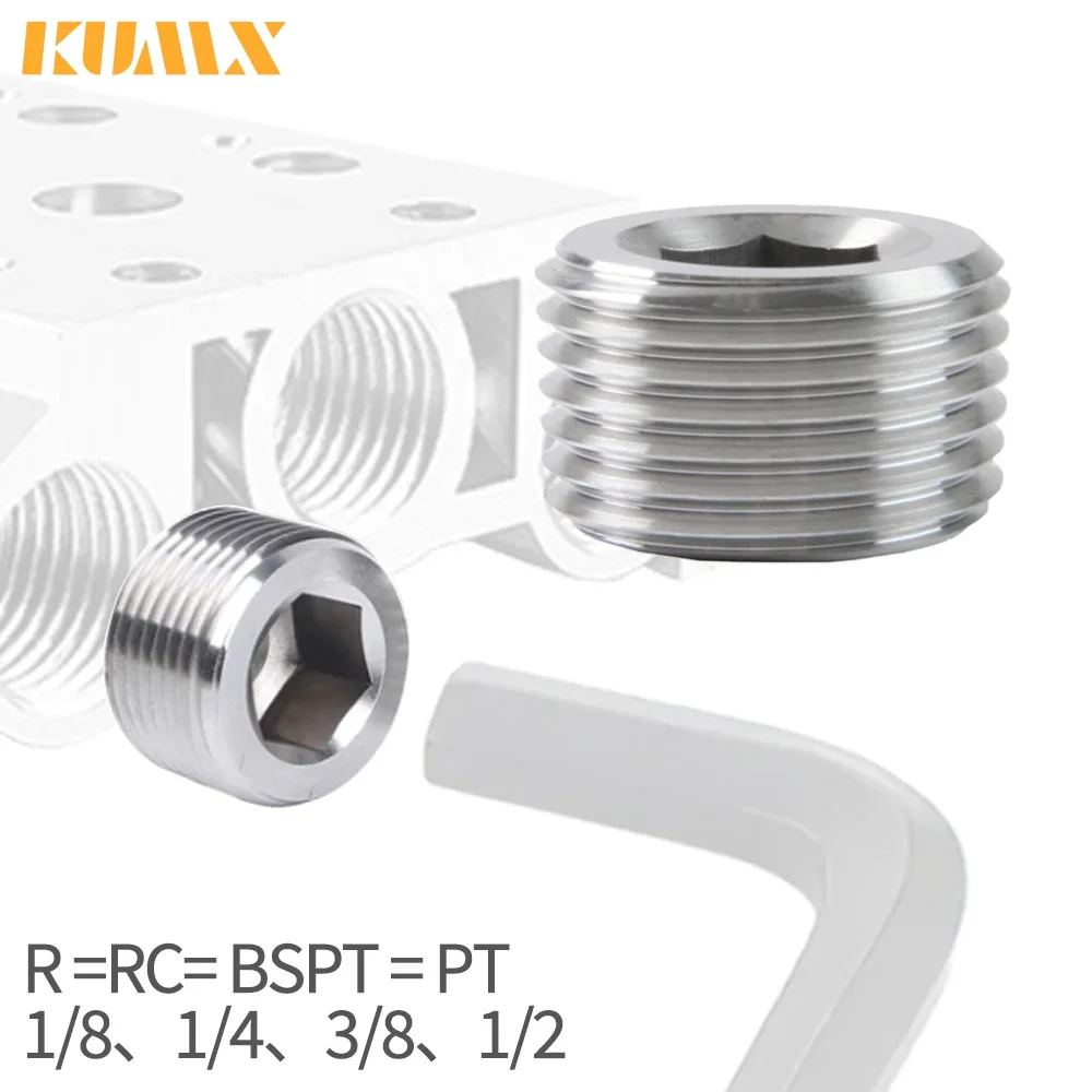 10pcs-Stainless-Steel-Countersunk-Plug-Hex-Socket-Head-Plugs-Pneumatic ...