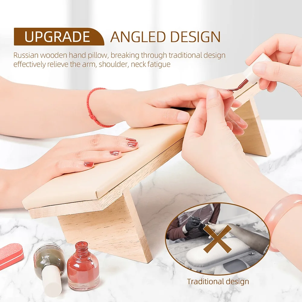 Beveled-Hand-Rests-For-Manicure-Angled-Nail-Cushion-Leather-Nail-Hand ...