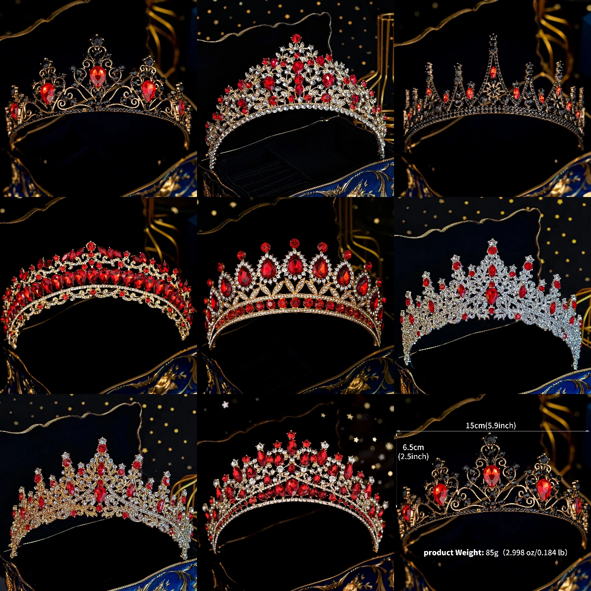 Luxury Red Crown Tiara For a woman Halloween Party Exquisite ...