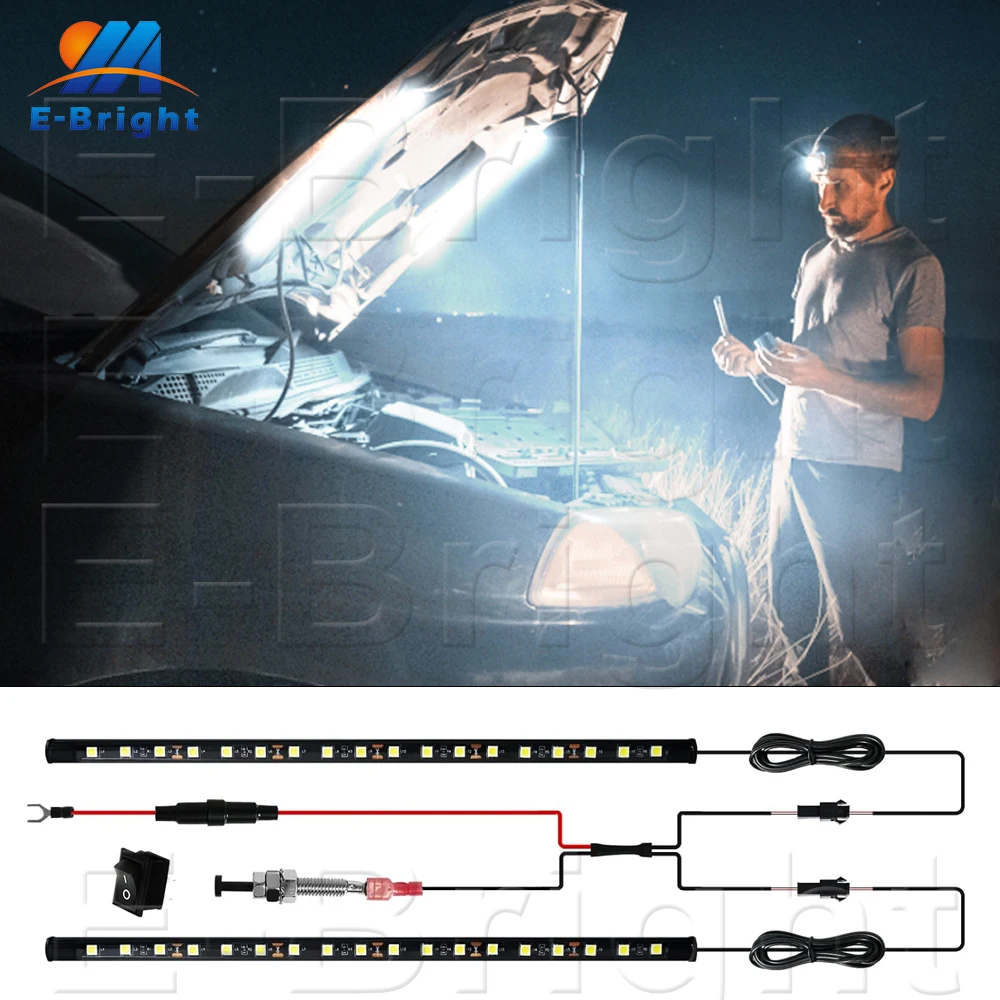 2 in 1 White Under Hood Led Light Kit 30CM for Car SUV Engine Bay Led ...