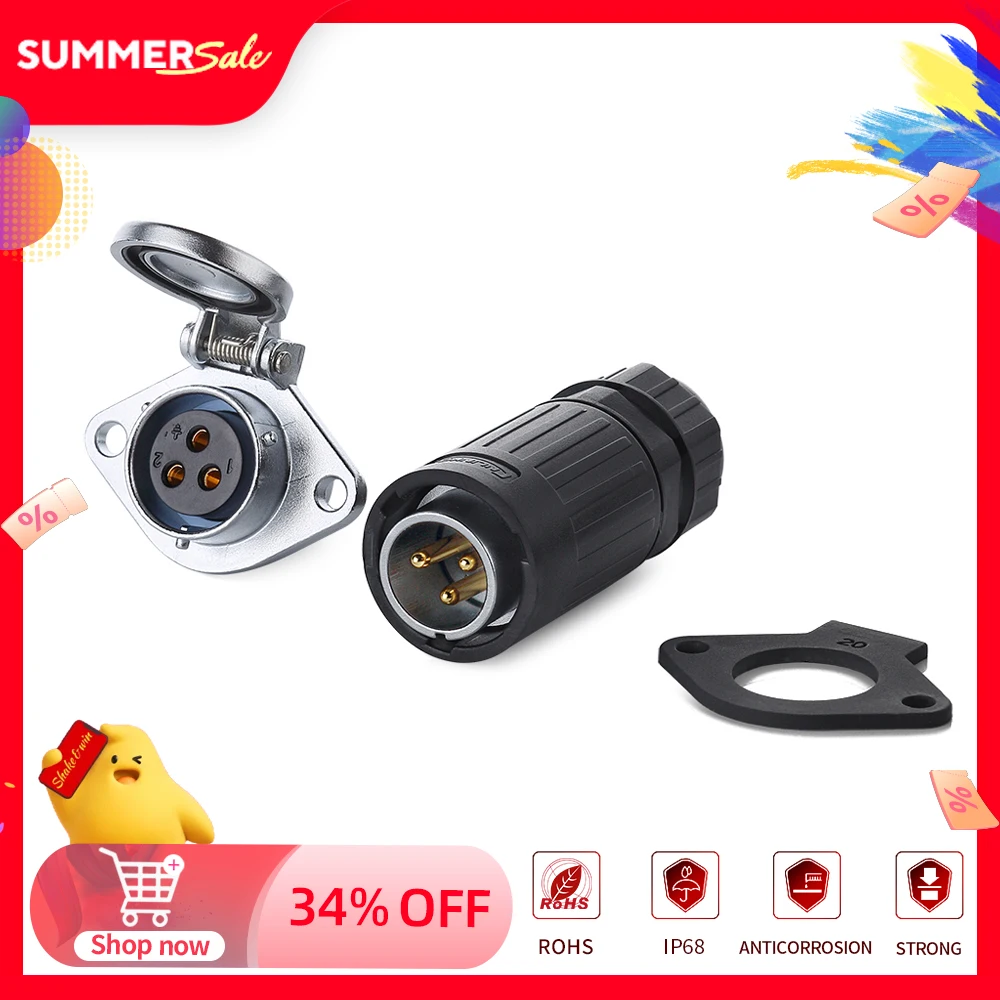 CNLINKO-3-Pin-Waterproof-Electrical-Power-Connector-AC-DC-IP67-Male ...