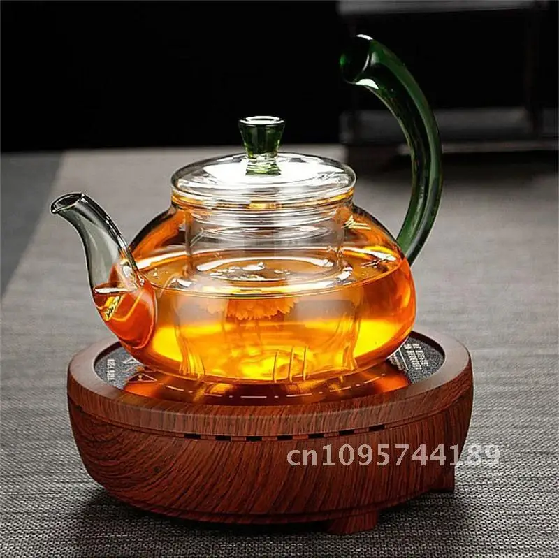 Heat Resistant Clear Glass Tea Pot with Infuser Tea 600ml Color Infuser ...