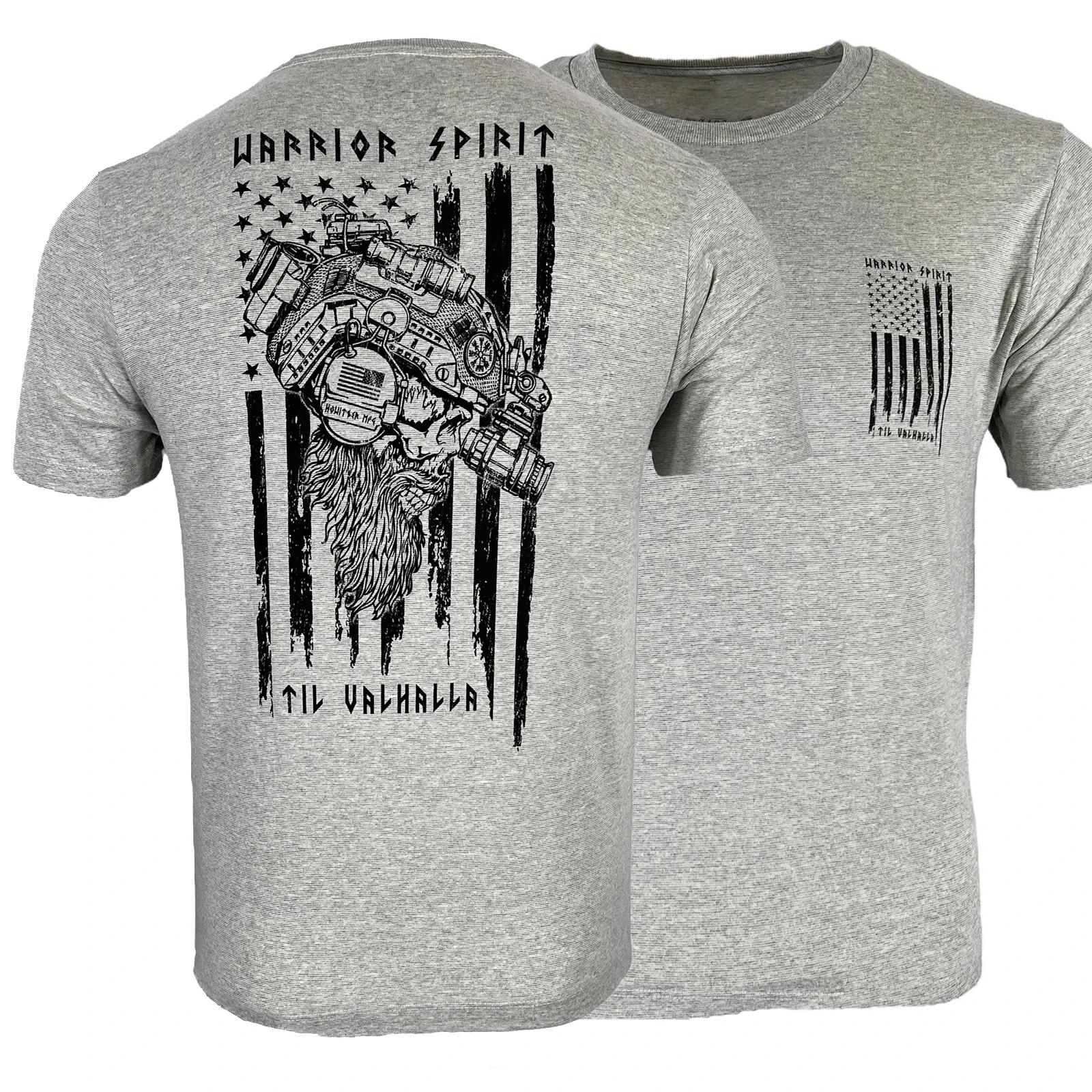Til Valhalla. America Warrior Spirit Vi king Tactical Skull Military T ...