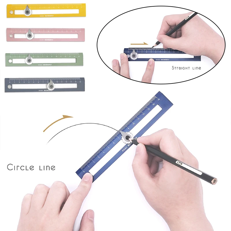 2-in-1-Compasses-Ruler-Multifunctional-Drawing-Circle-Tool-DIY ...