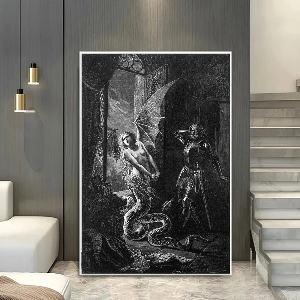 Dark-Academia-Art-Witchy-Devil-Poster-Prints-For-Living-Room-Home-Decor ...