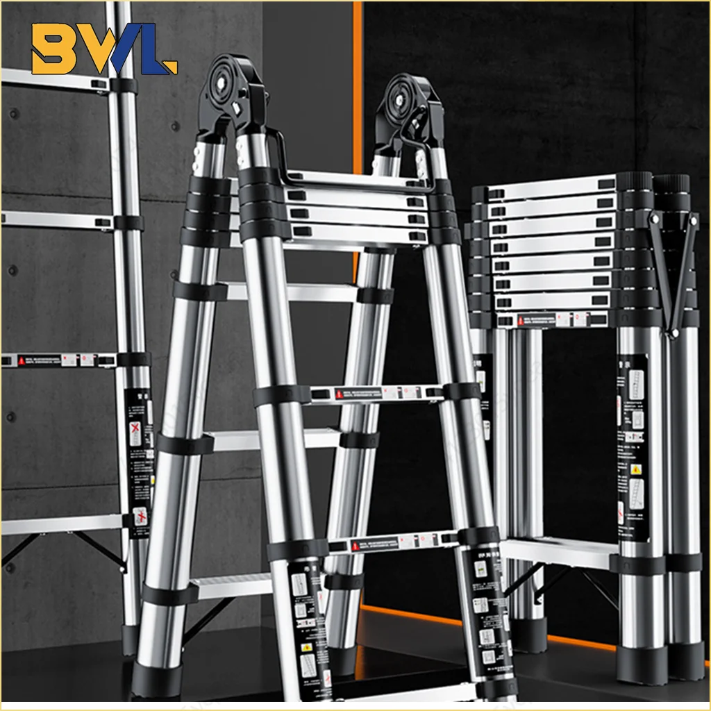 Stainless-Steel-Telescopic-Ladder-Multi-Home-Use-Herringbone-Ladder ...