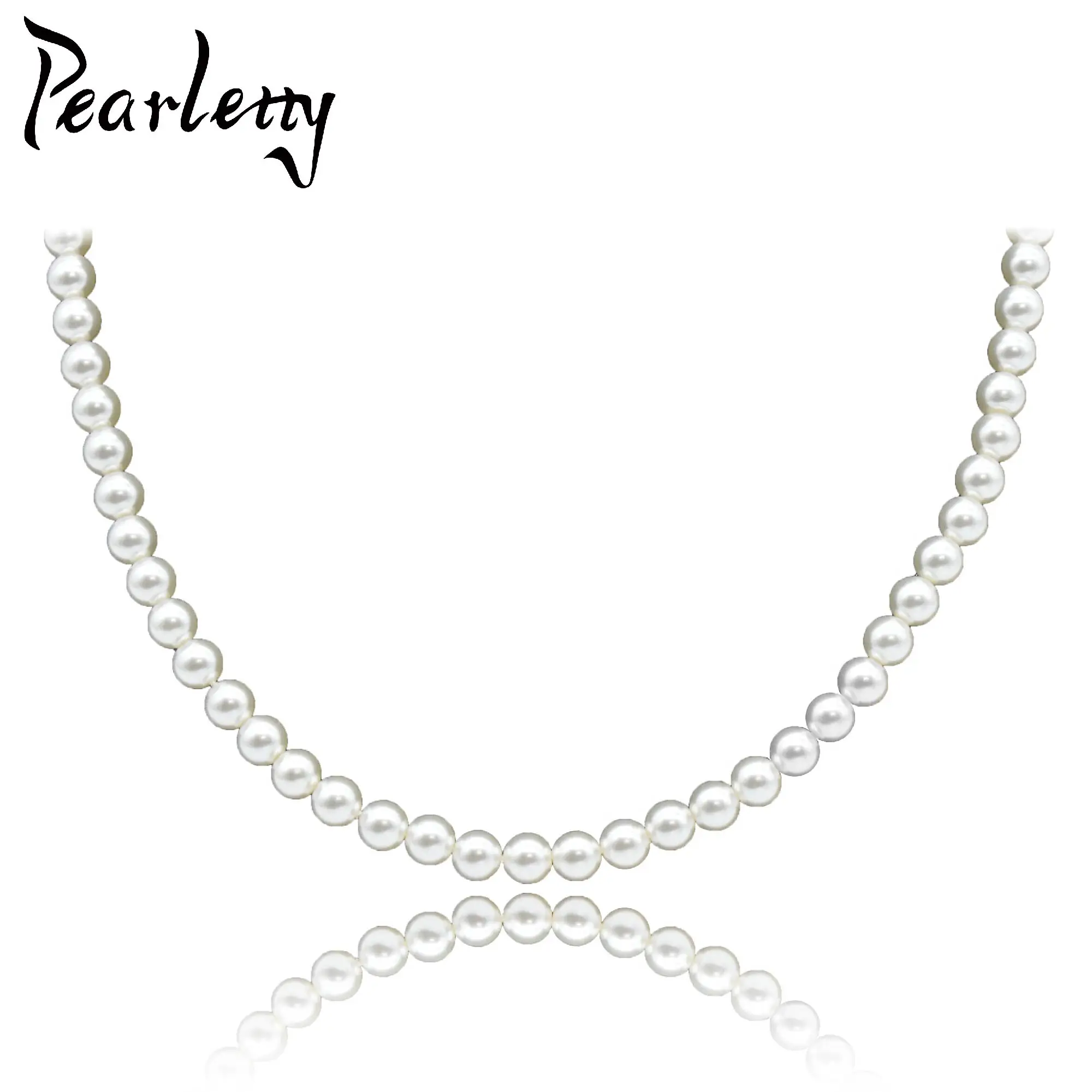 White-Faux-Pearl-Neclace-for-Women-Classic-Pearls-Chocker-with-Lobster ...