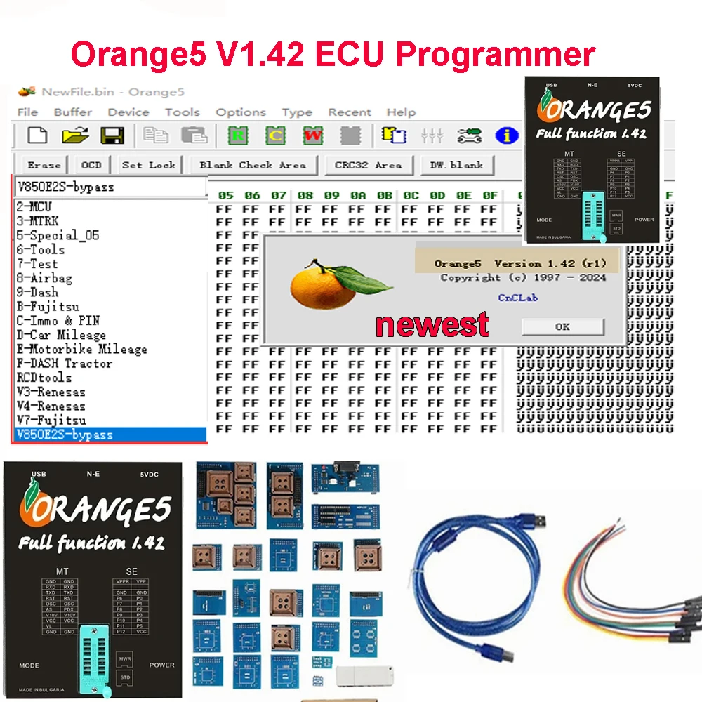 NEW Orange5 V1.42 Car ECU Repair Tool Adds More Ecu Mcu List Program for Toyota ECU Programmer ...