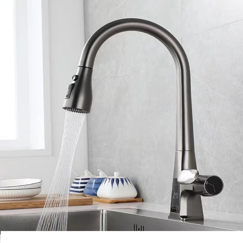 Gourmet-kitchen-faucet-kitchen-sink-faucet-LED-screen-display-360 ...