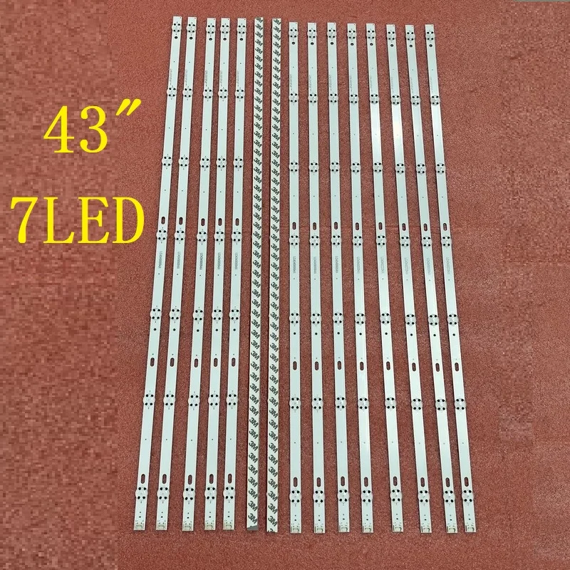 Novo 15 pcs 7led faixa de luz de fundo para lg 43uk6400 43uk6090 43uk6200 43uk6300 lc43490086a ...