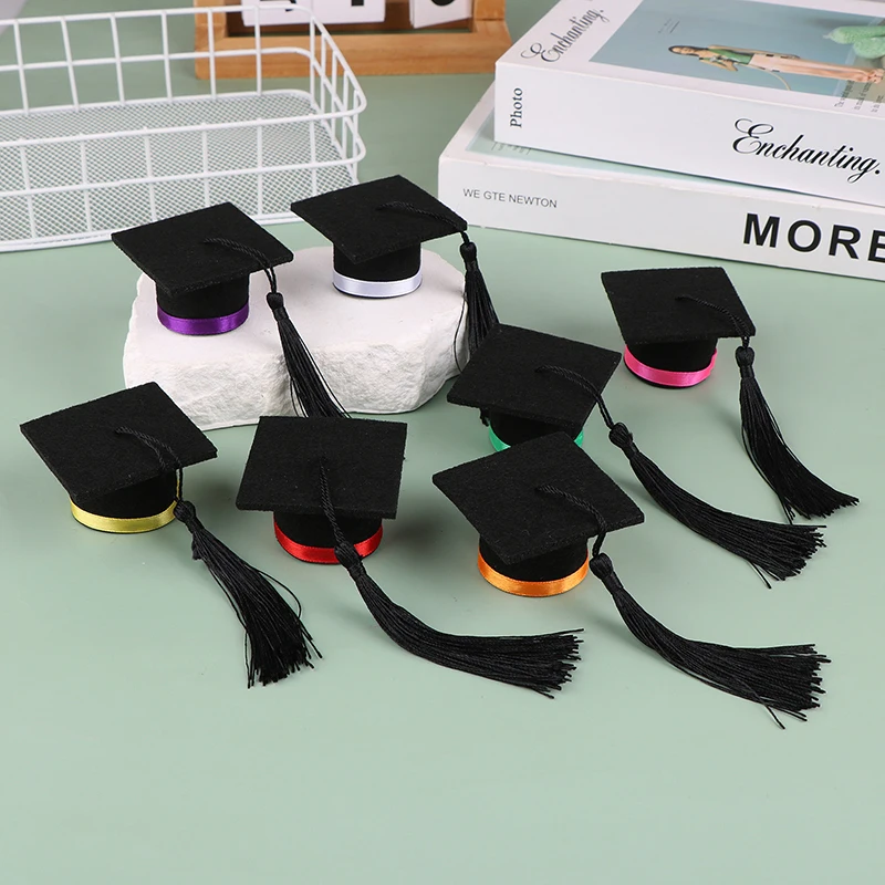 Mini-Graduation-Hat-Doctoral-Cap-Costume-Top-Hat-With-Tassels-For-Doll ...