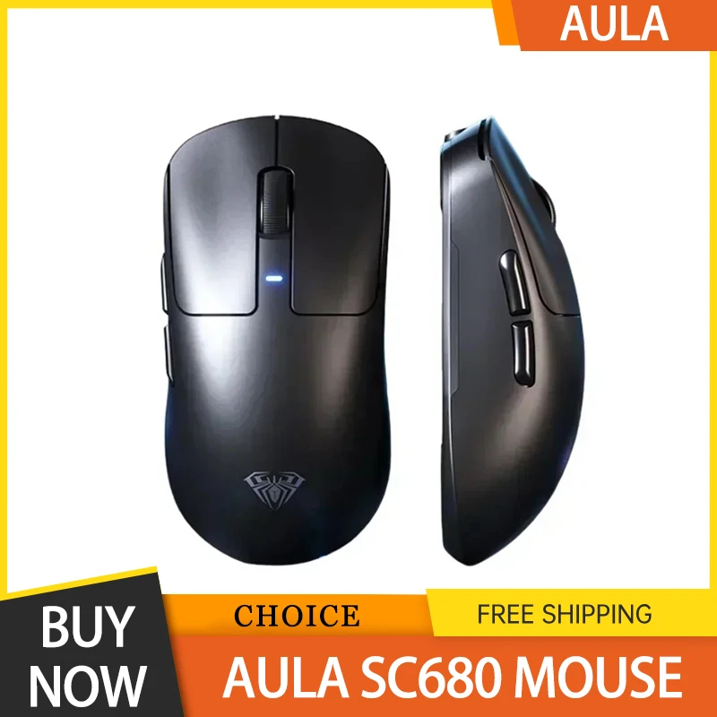 AULA-SC680-Gamer-Mouse-3Mode-2-4G-Bluetooth-Wireless-Mouse-Paw3395 ...
