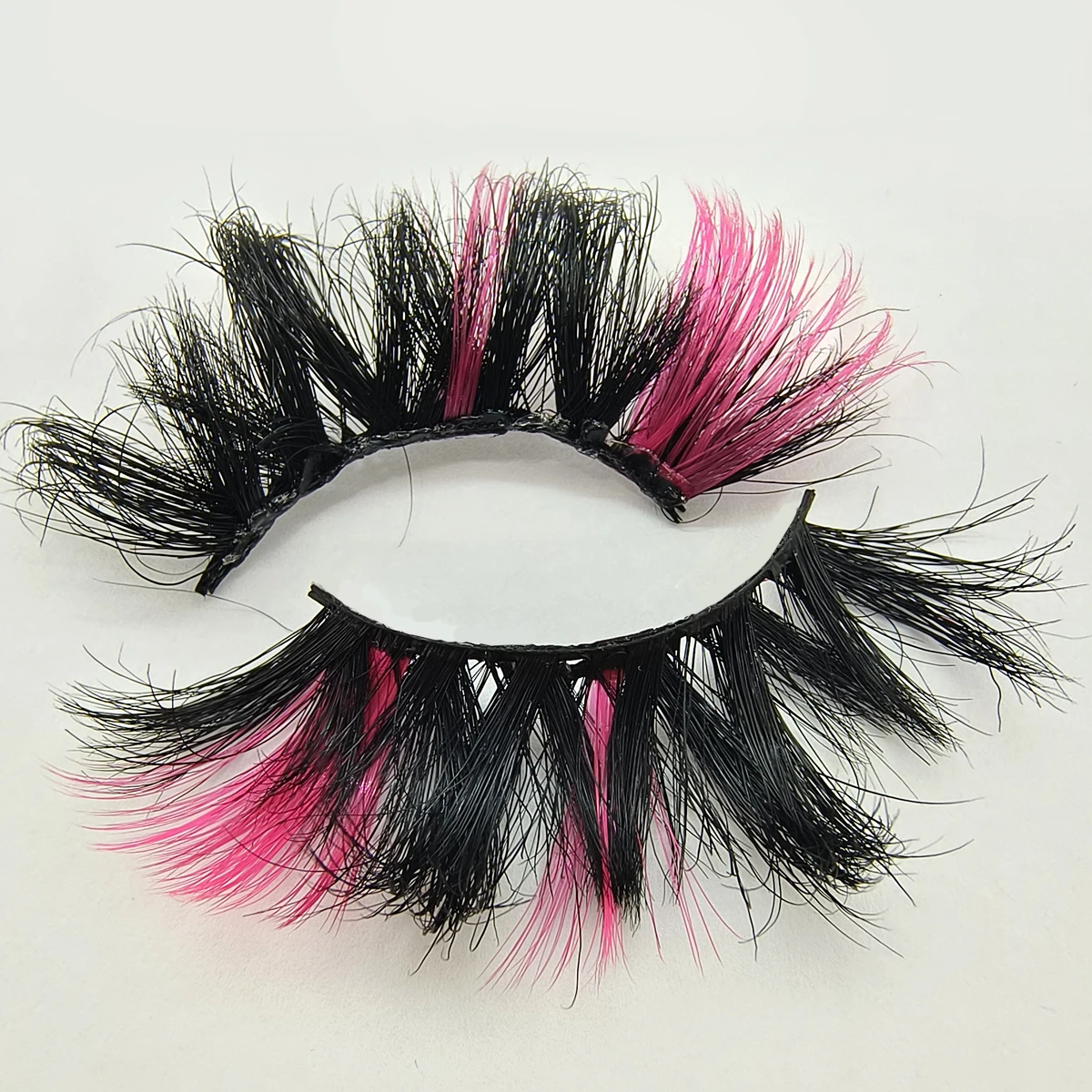 1 Pair Fluffy 25MM Mink Eyelashes Colored Lashes Bulk Wholesale Pink ...
