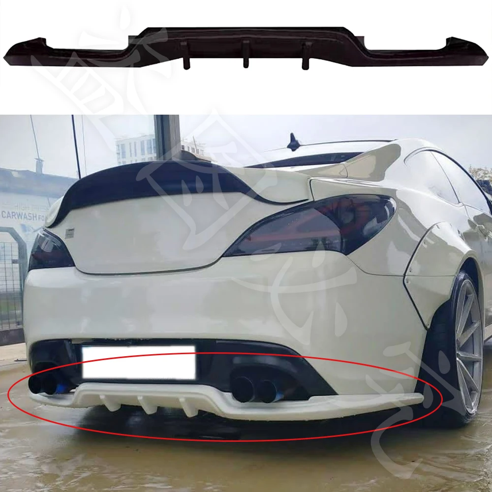 For 2009-2012 Hyundai Genesis Coupe Gloss Black Rear Diffuser Glass ...
